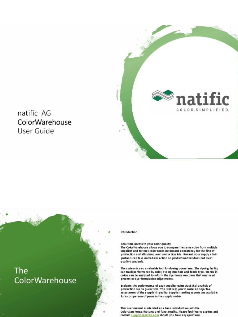 User Guide for the natific ColorWarehouse System | PDF | Icon ...
