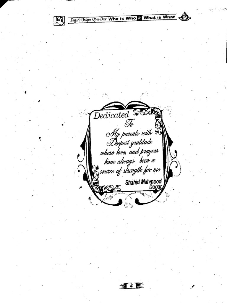 Who and What Is What Book by Dogar Sons | PDF