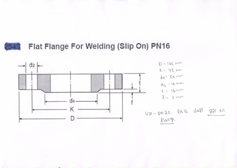 Dn20 Pn16 Class Flange Dimensions | PDF