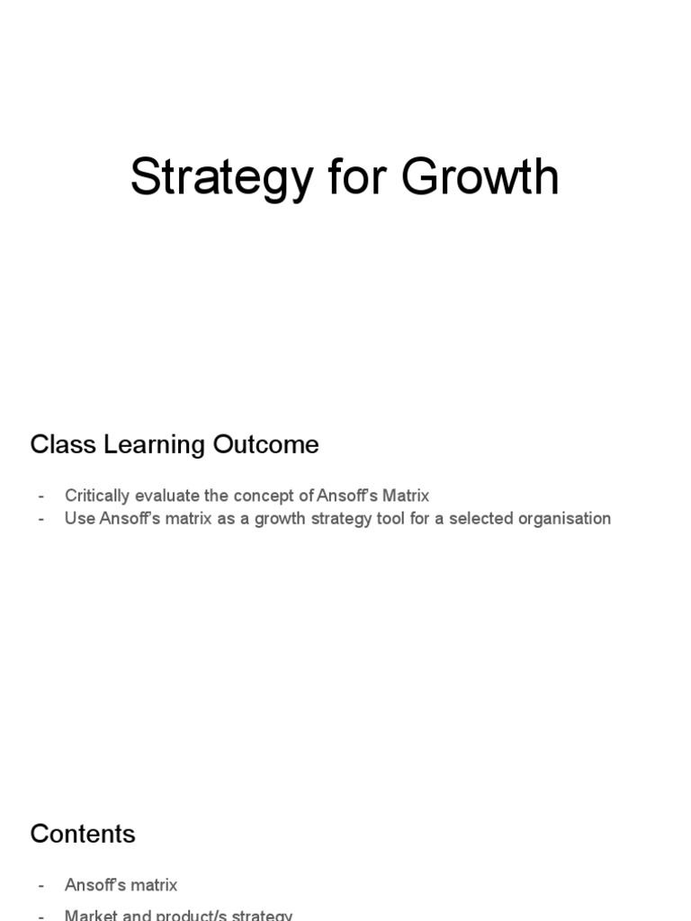 Strategy For Growth | PDF | Market (Economics) | Brand