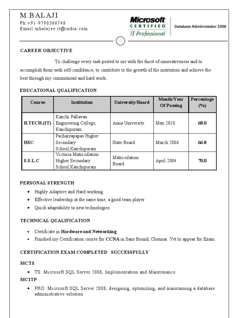 Balaji Resume | PDF | Microsoft | Microsoft Windows