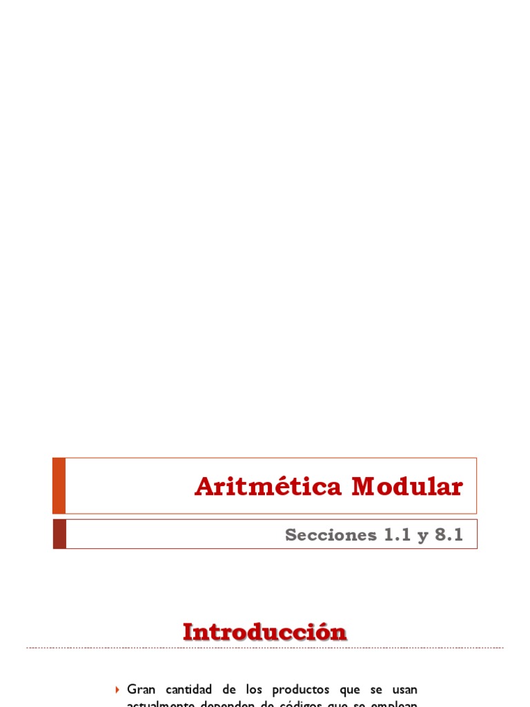 Aritmética Modular | PDF | Código Universal de Producto | Vector Euclidiano