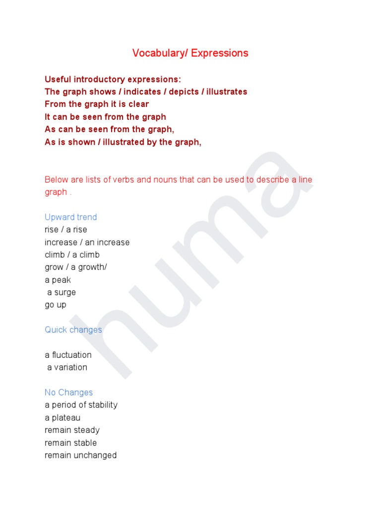 Line Graph Vocabulary and Expressions | PDF | Adverb | Adjective