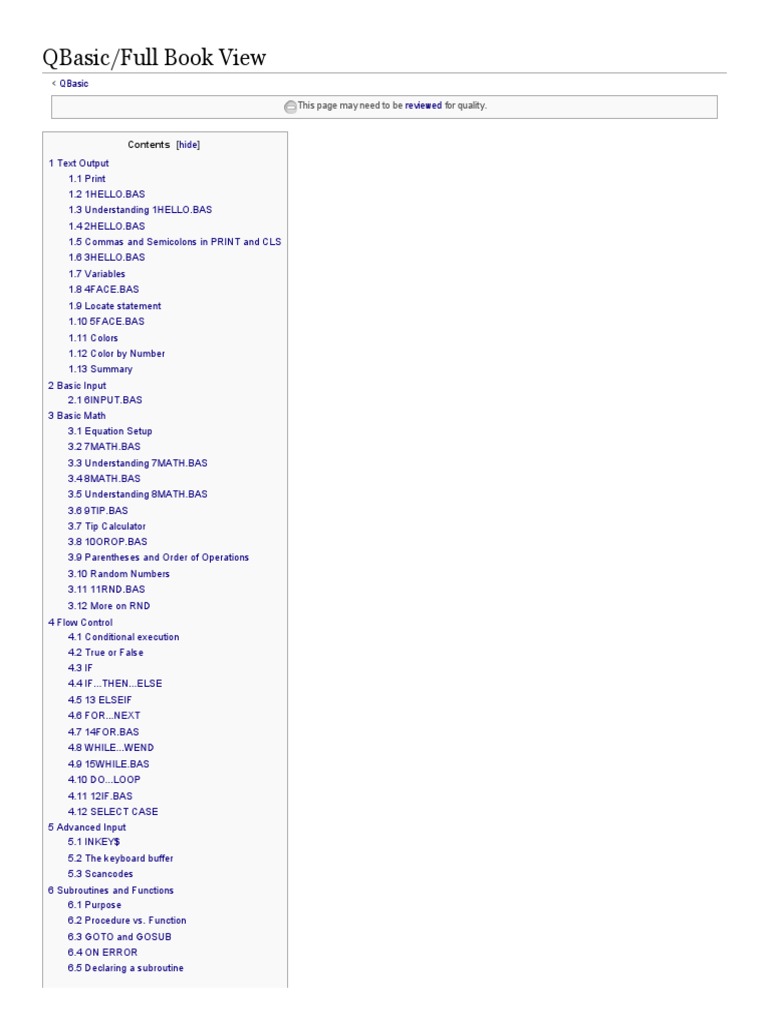Qbasic Wikibook | PDF | Data Type | Control Flow