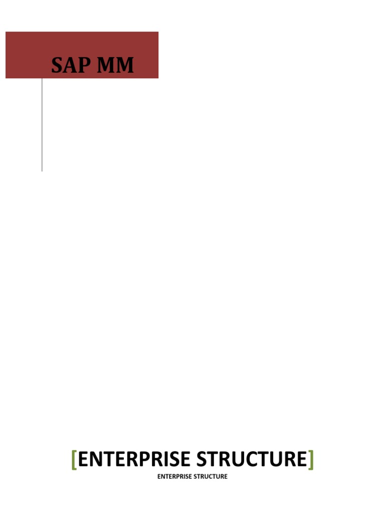 SAP MM Enterprise Structure Setup | PDF | Real Estate Appraisal | Databases
