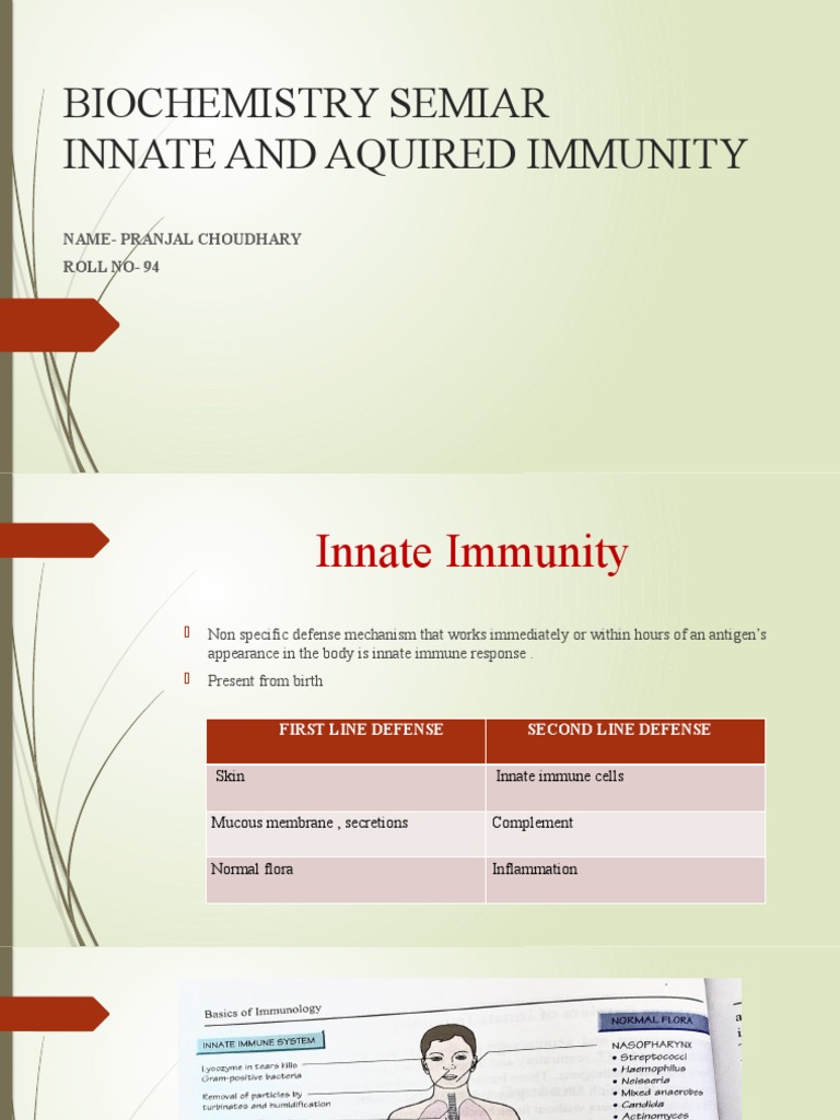 Innate and Acquired Immunity Overview | PDF | Immune System | Innate ...