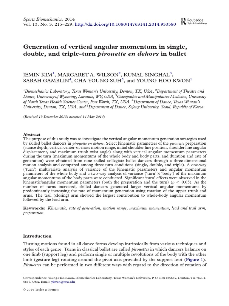 Ang Kin Ballet | PDF | Rotation Around A Fixed Axis | Torque