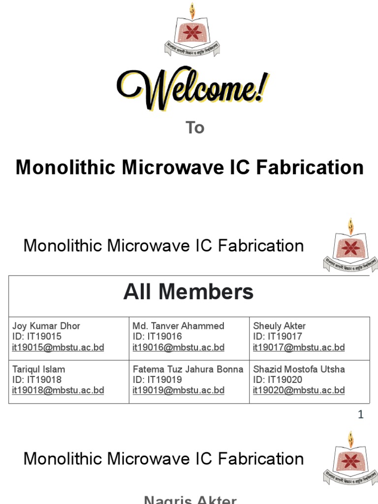Monolithic Microwave IC Fabrication Steps | PDF | Integrated Circuit ...