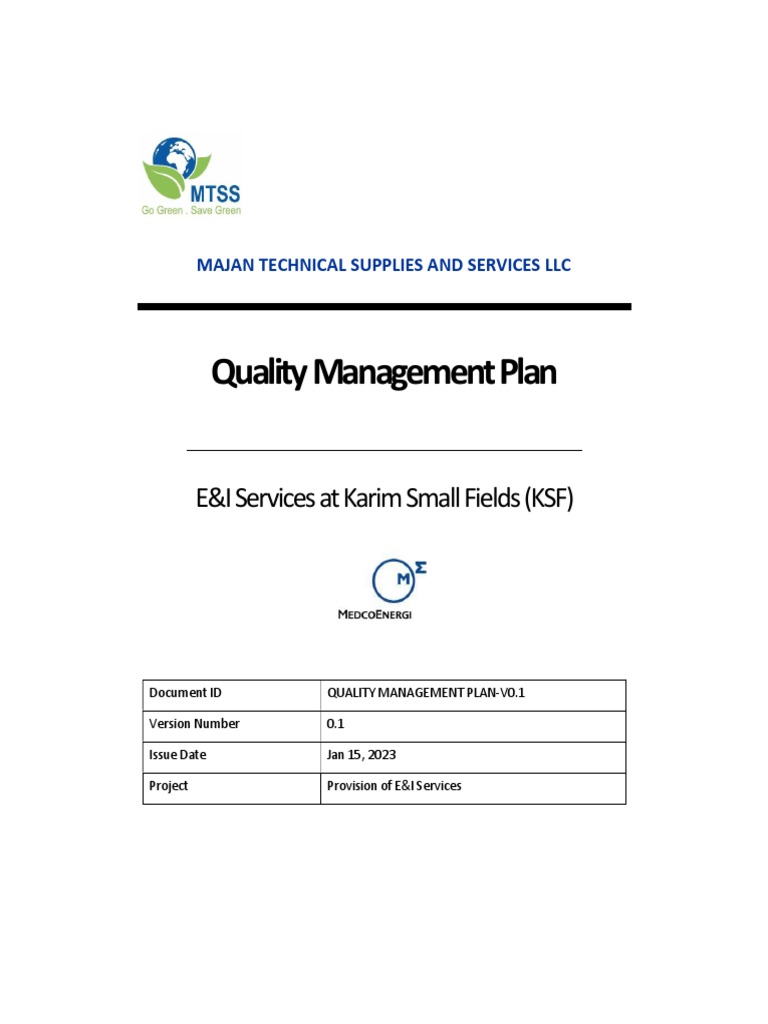 Quality Assurance and Control Plan for Electrical and Instrumentation ...