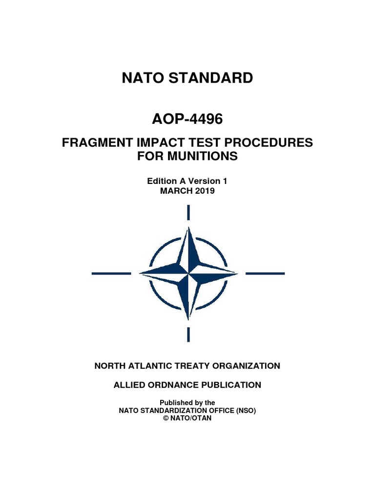 AOP-4496 弹药碎片冲击试验程序 | PDF | Ammunition | Sphere
