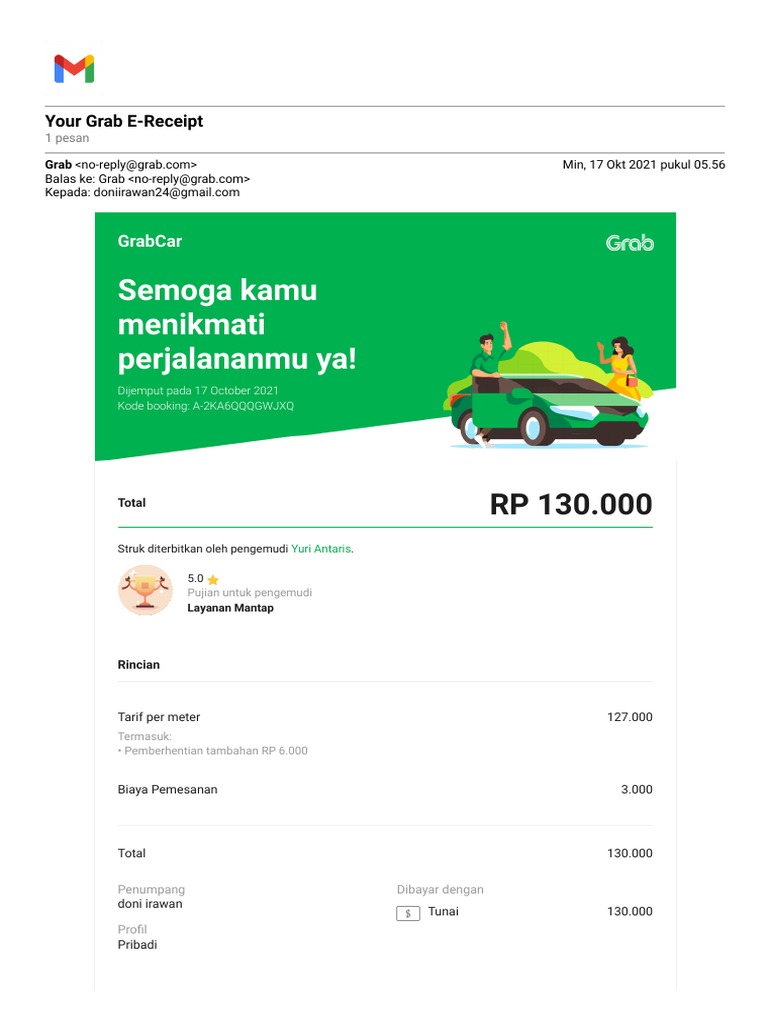 Gmail - Your Grab E-Receipt | PDF