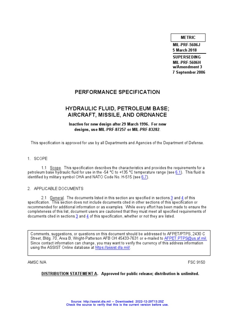 Mil PRF 5606J | PDF | Filtration | Specification (Technical Standard)