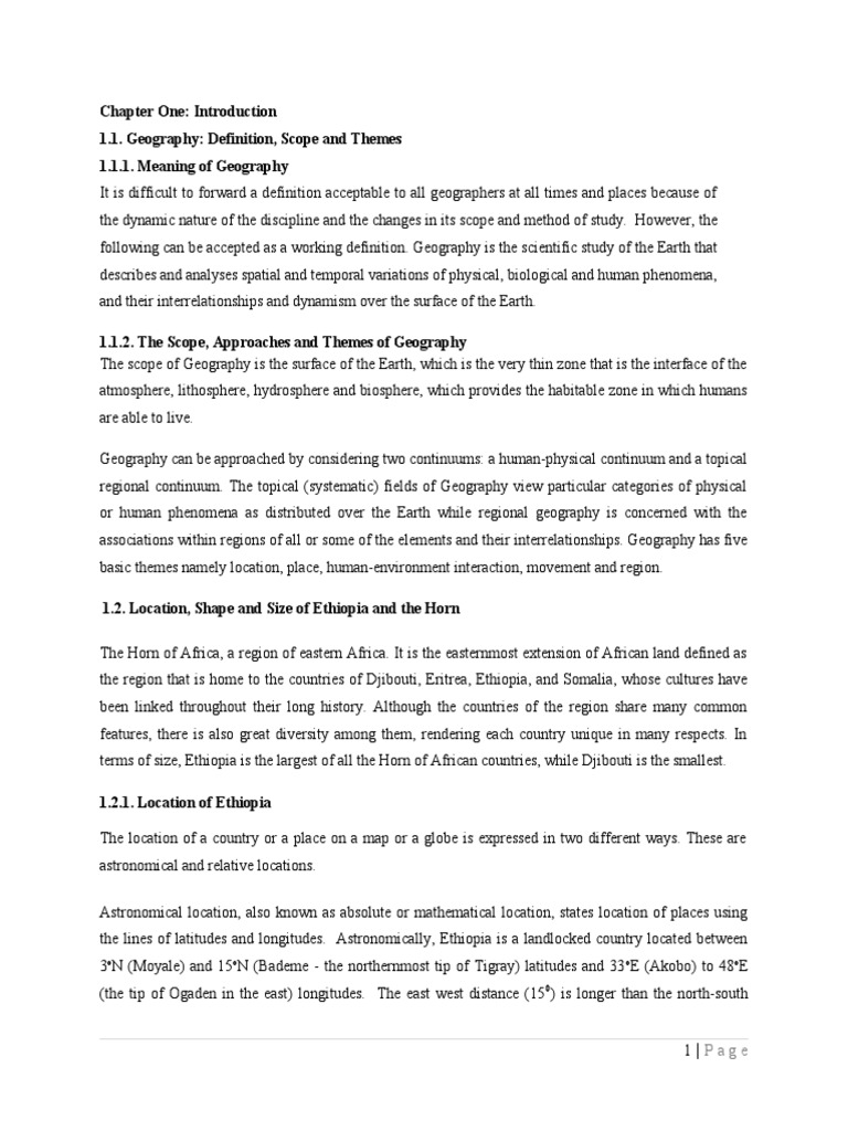 GeES 1011 - Short Note Chapter 1-5 | PDF | Geography | Drainage Basin