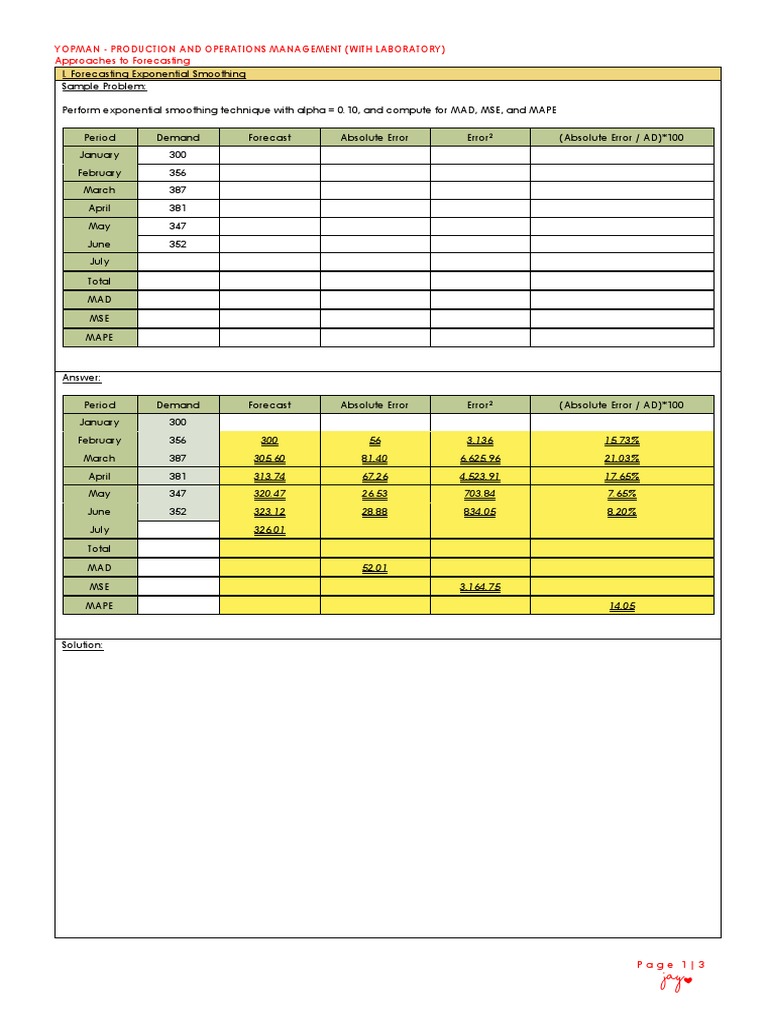 Approaches To Forecasting | PDF | Forecasting | Mean Squared Error