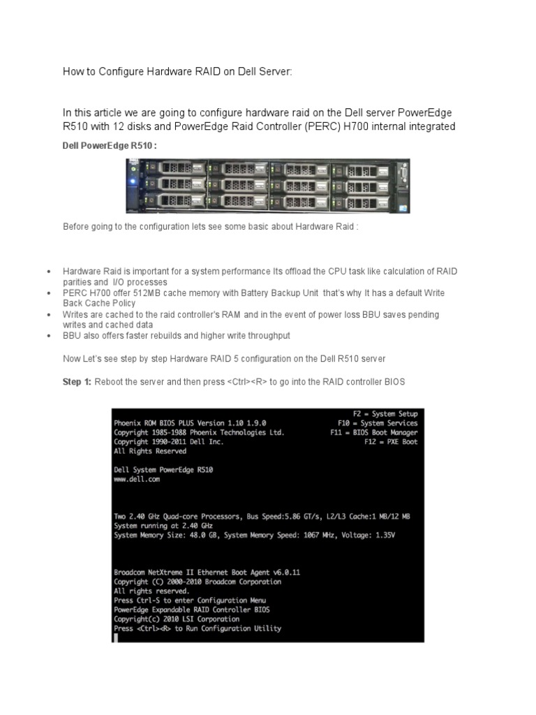 How To Configure Hardware RAID On Dell Server | PDF