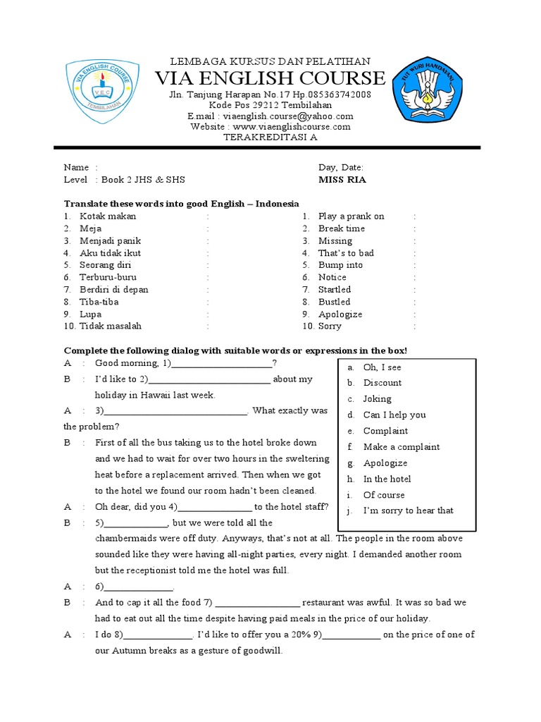 JHS & SHS English Course Details | PDF