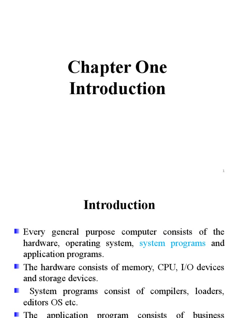 Ch1 Introduction Pdf Operating System Programming 