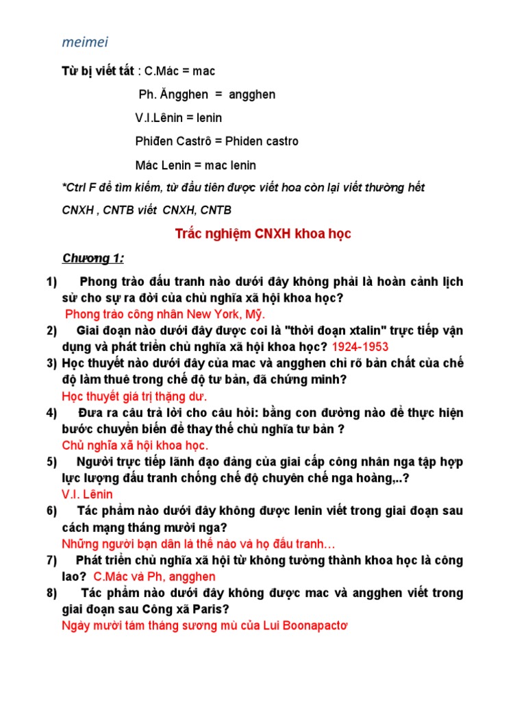 CNXH KH file chuẩn | PDF