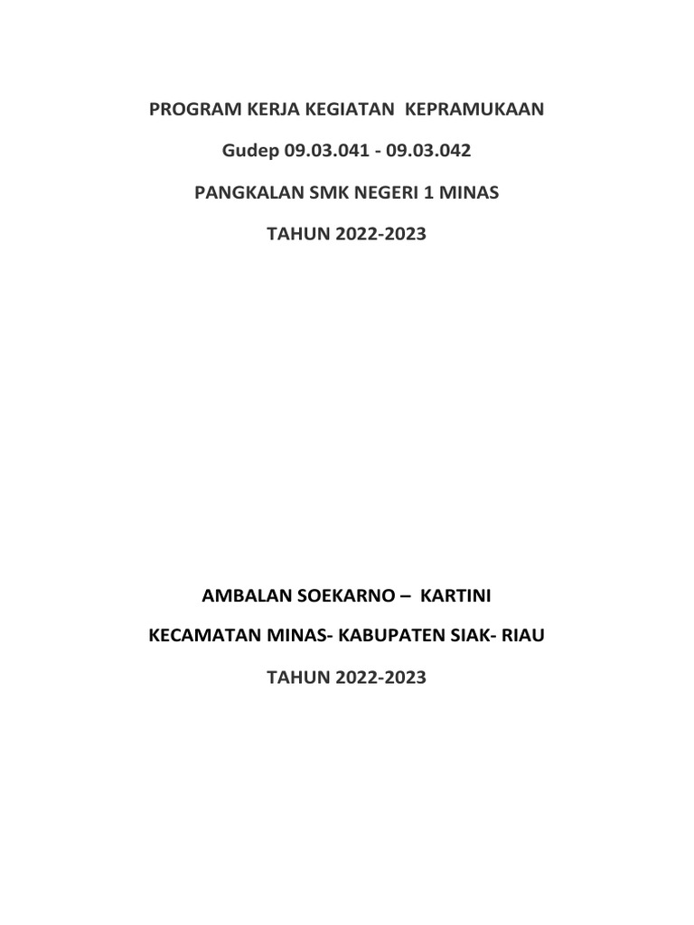 Program Kerja Gudep 2 | PDF