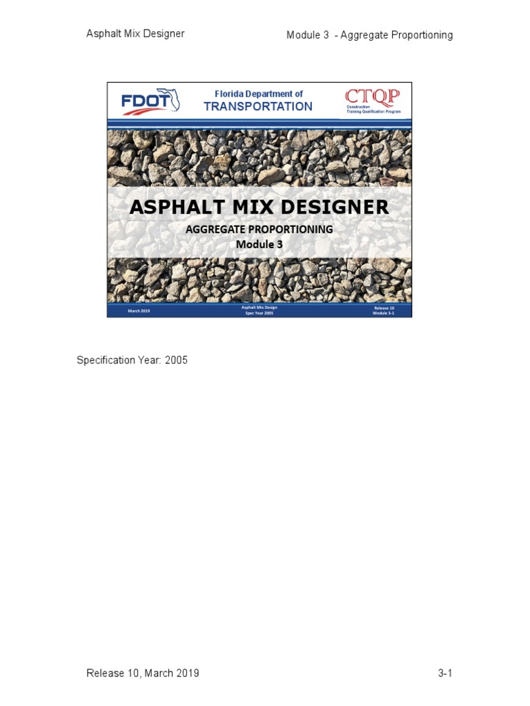 Asphalt Mix Design: Aggregate Proportioning | PDF | Asphalt ...