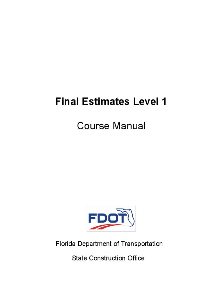 Final Estimates Level 1 Manual | PDF | Specification (Technical ...