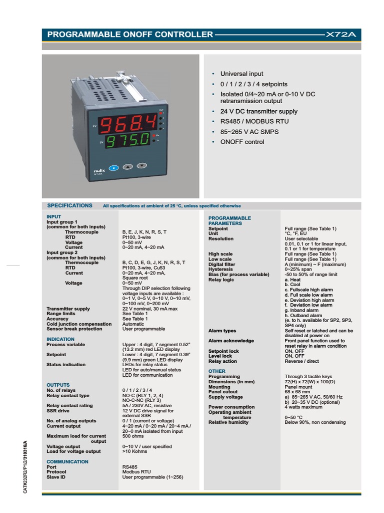 Programmable Temperature Controller | PDF | Relay | Thermocouple