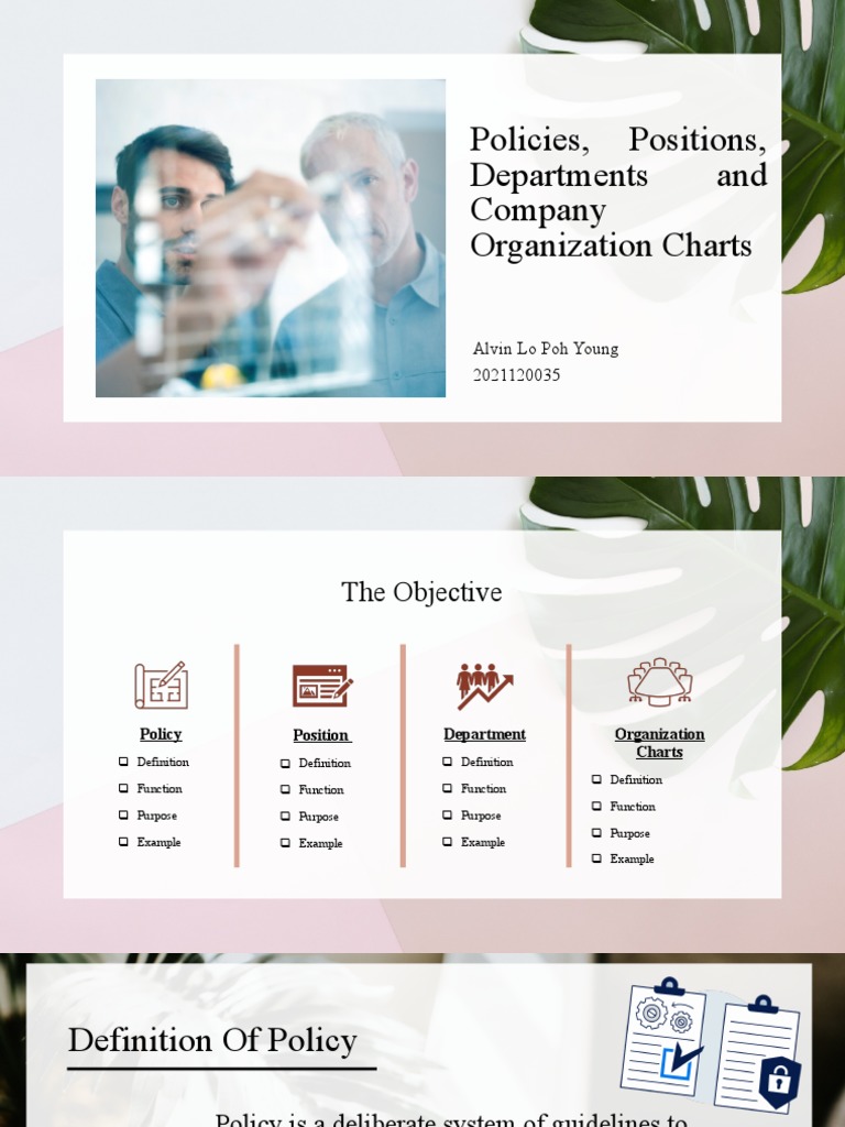 Policies, Positions, Departments and Company Organization Chart | PDF ...