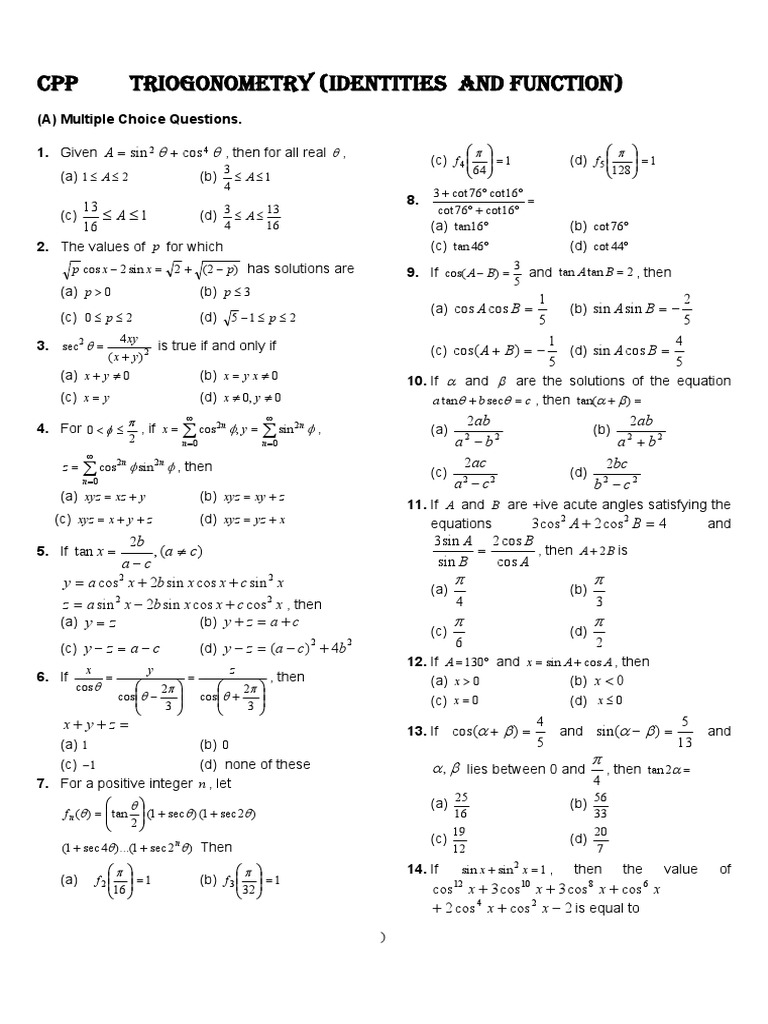 Cpp Tri Pdf Pdf Trigonometric Functions Elementary Geometry 