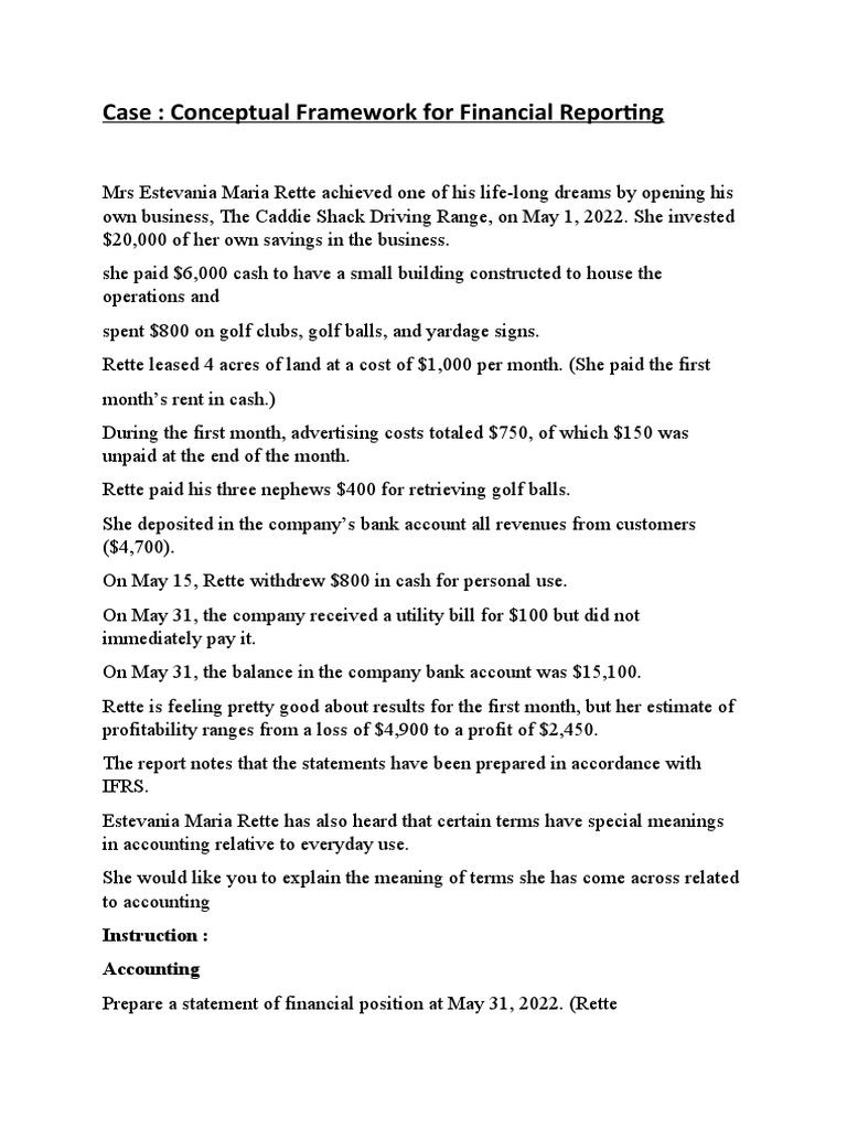 Case CH 2 Conceptual Framework For Financial Reporting | PDF | International Financial Reporting ...