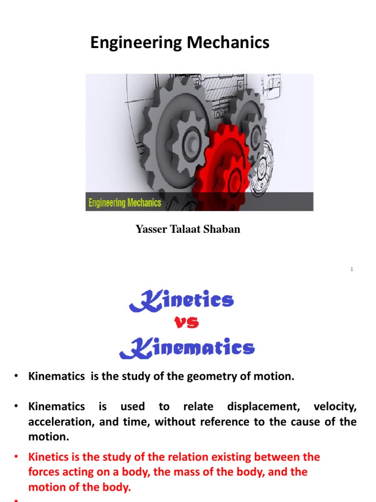 Mechanics - 1st Year - Kinetics - 1 | PDF
