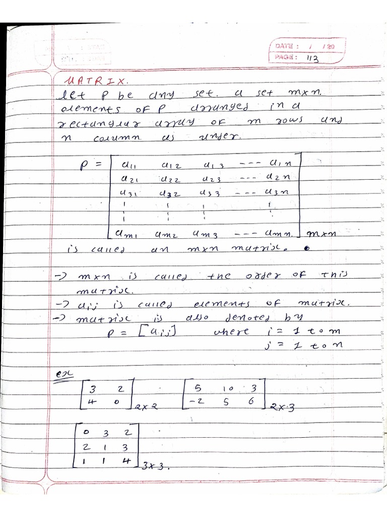 MCA Unit 1 Notes (Matrix) | PDF