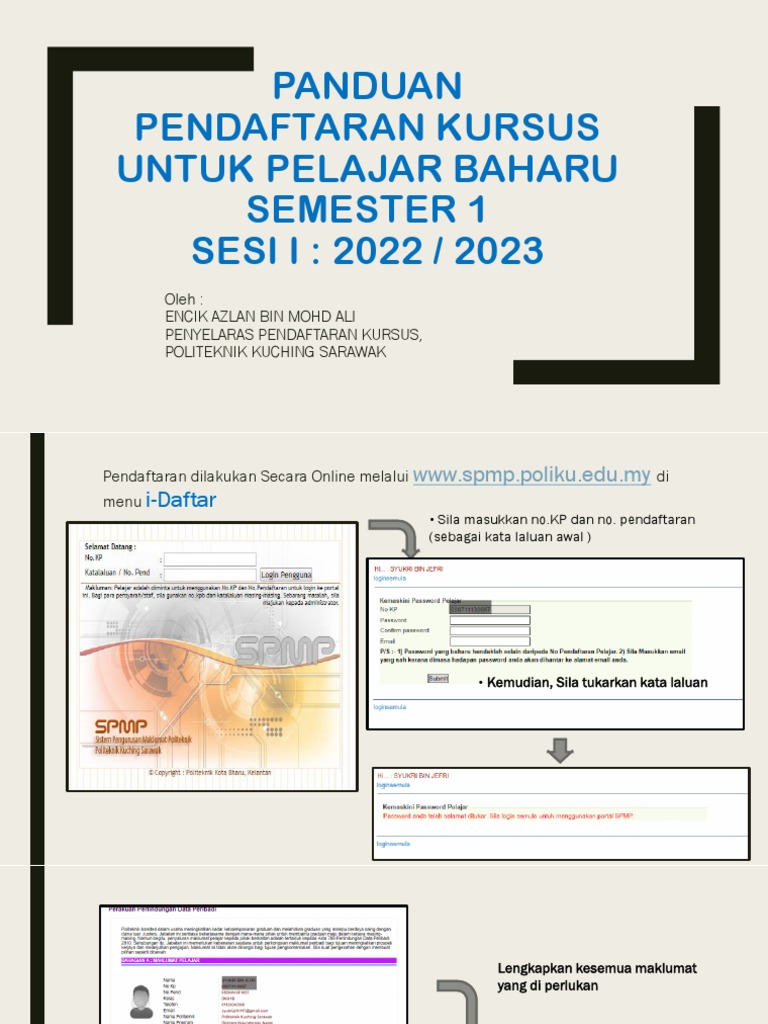 Part 1 Panduan Pendaftaran Kursus Sesi I 2022 - 2023 | PDF