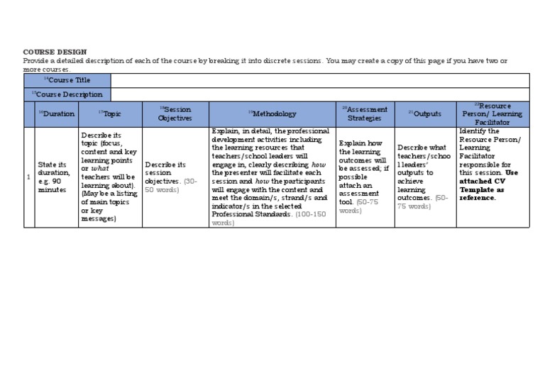 Course Design | PDF | Cognition | Learning
