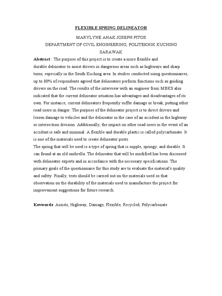 Technical Format FYP 1 2022 | PDF | Road | Traffic