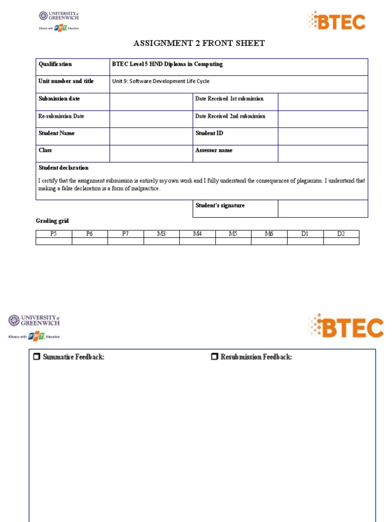 SDLC - Assignment 1 Frontsheet | PDF | Software Development Process ... SDLC - Assignment 1 Frontsheet | PDF | Software Development Process ...