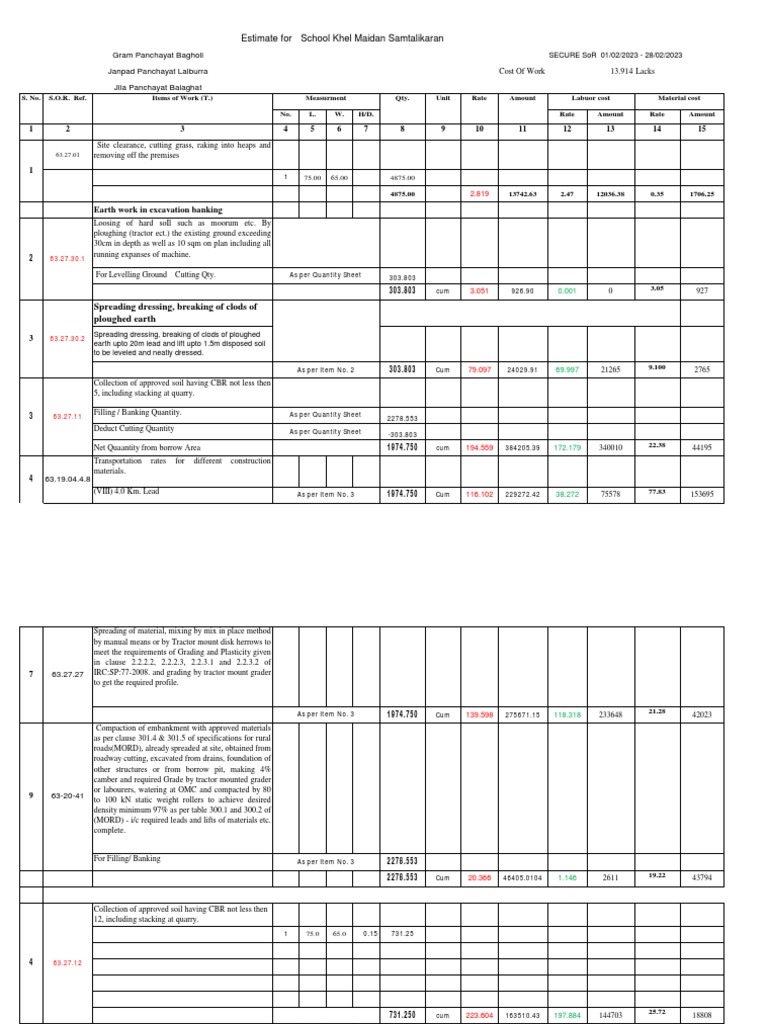 School Playground Leveling Plan | PDF | Building Engineering | Materials