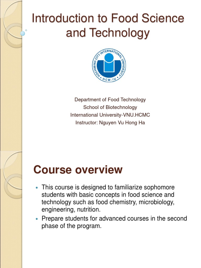Lecture 1 Introduction BB | PDF | Food Science | Foods