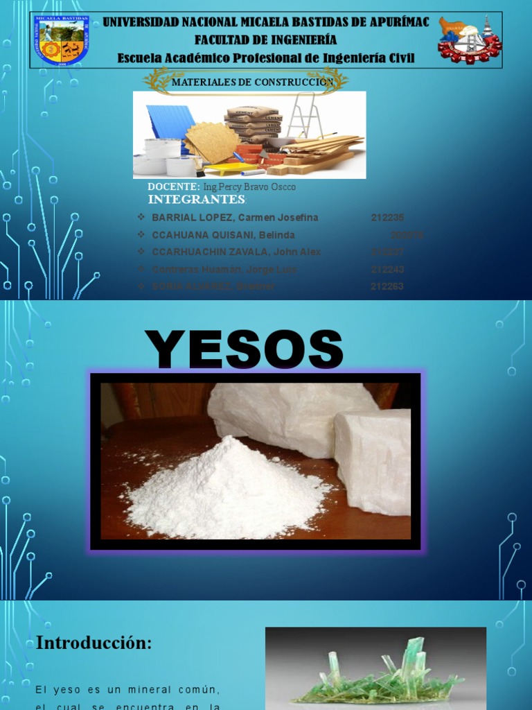 Yeso Calcinado en Construcción | PDF | Yeso | Aislamiento térmico