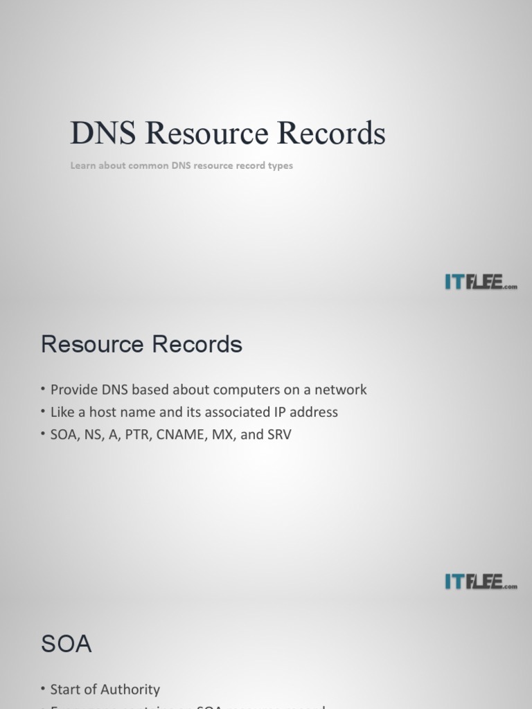 Common DNS Resource Record Types | PDF