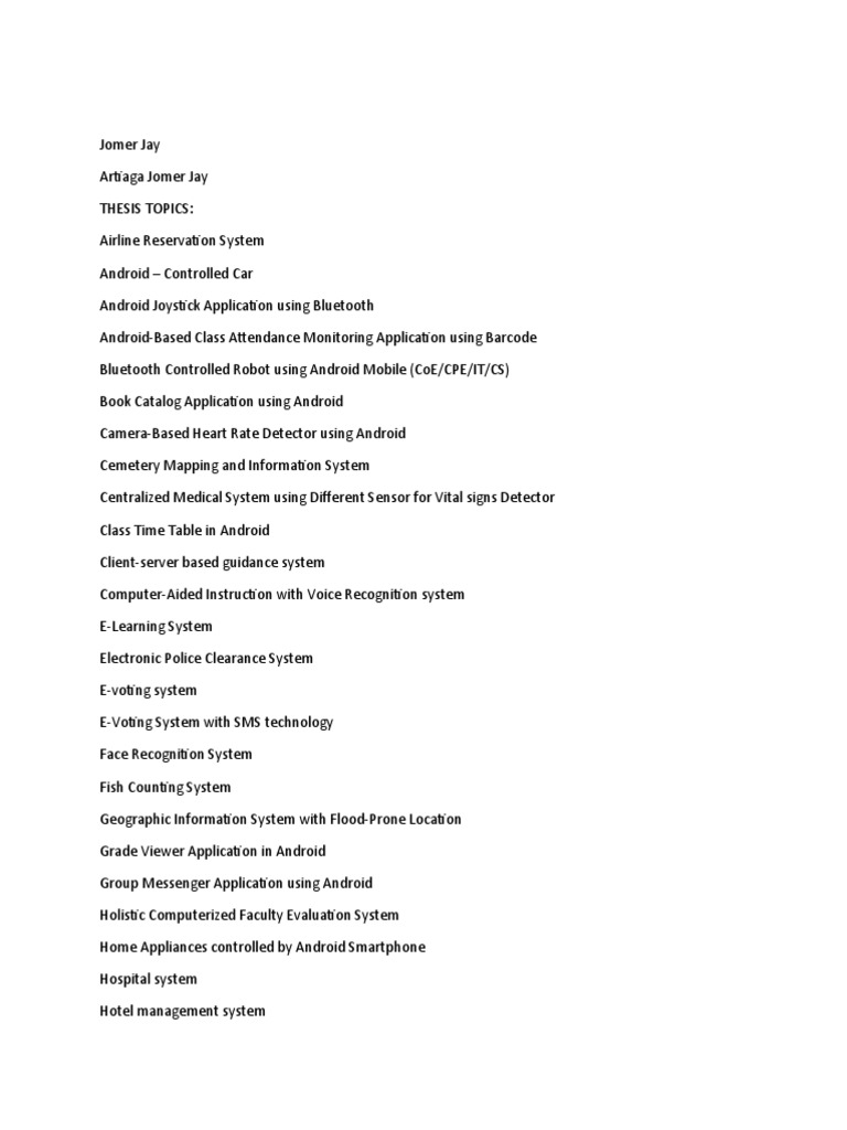 Thesis Topics | PDF | Android (Operating System) | Mobile App Thesis Topics | PDF | Android (Operating System) | Mobile App