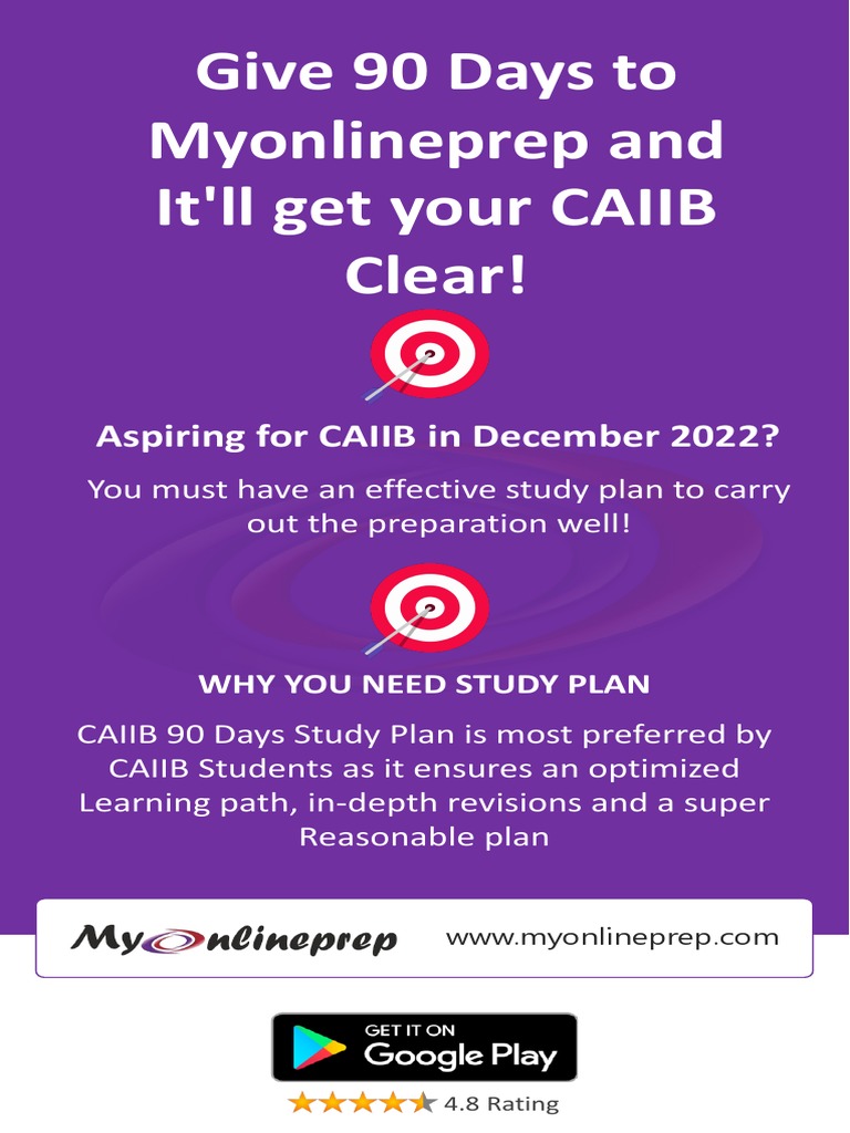 CAIIB 90-Day Study Plan for Success | PDF | Banks | Personal Finance
