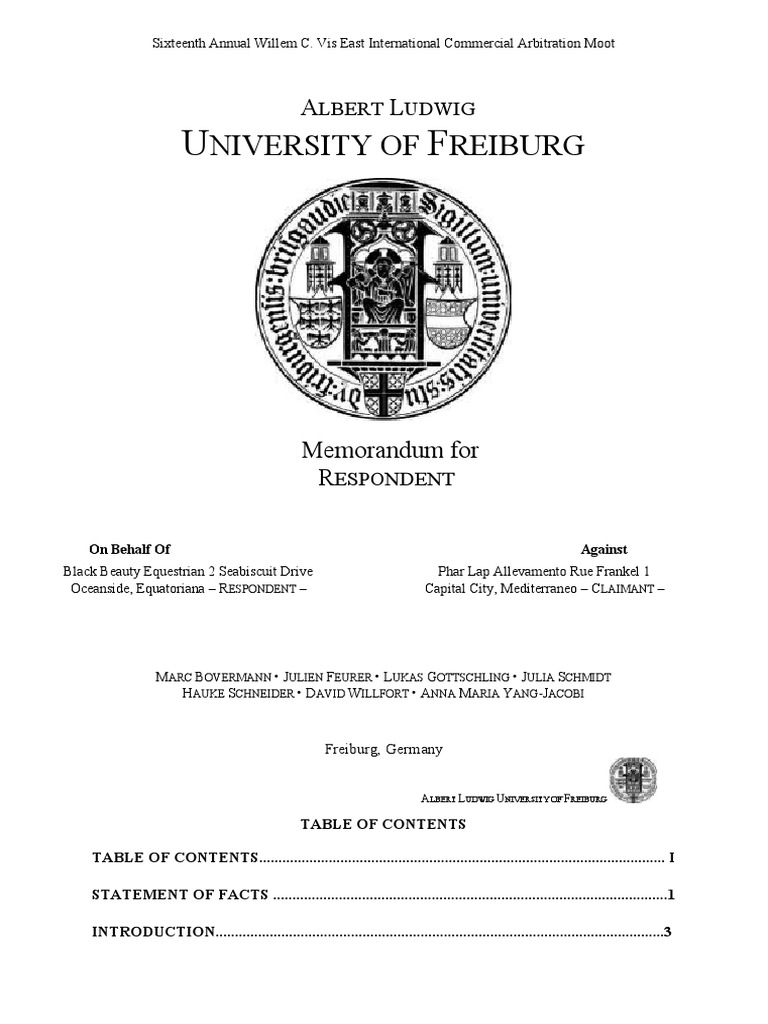 Freiburg | PDF | Arbitration | Choice Of Law