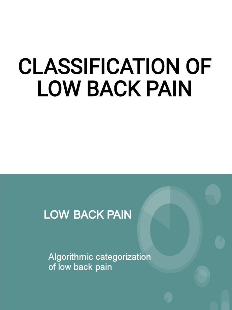 Low Back Pain Classification Guide | PDF | Back Pain | Pain