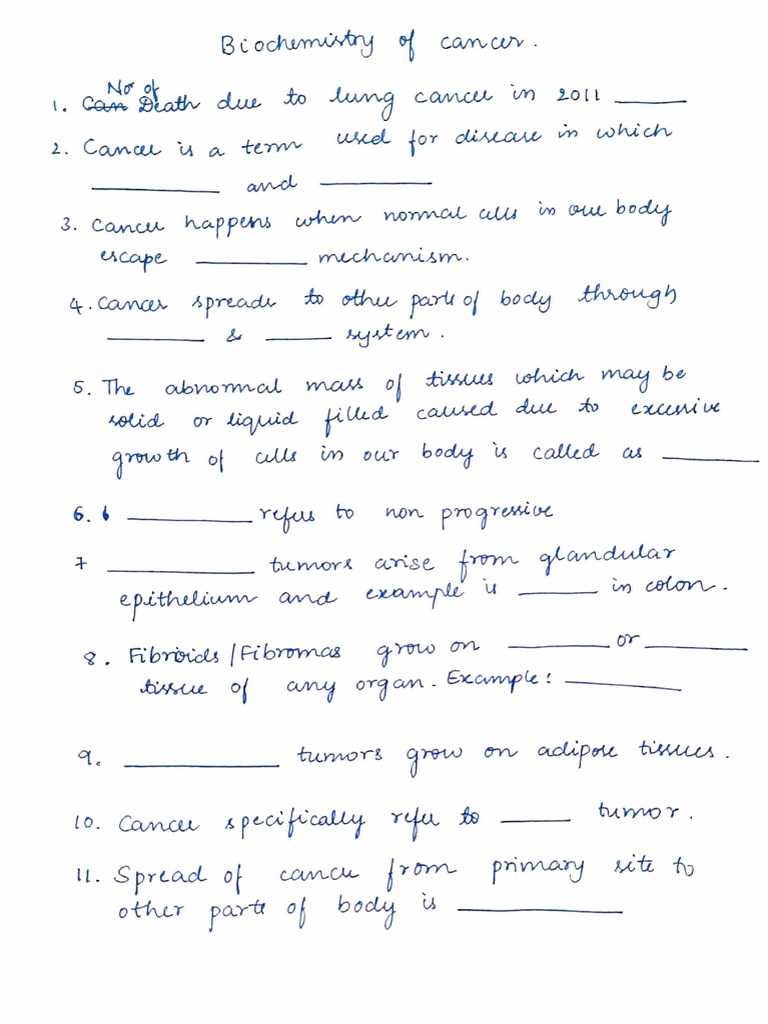 Biochemistry of Cancer | PDF | Anatomy | Causes Of Death