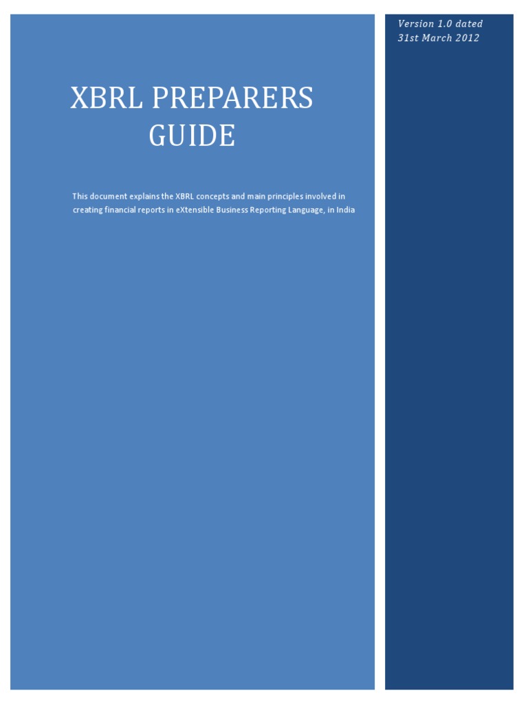 CA XBRL Preparers Guide | PDF | Financial Statement | Banks