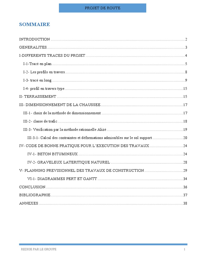 Projet Route | PDF | Route | Infrastructure routière