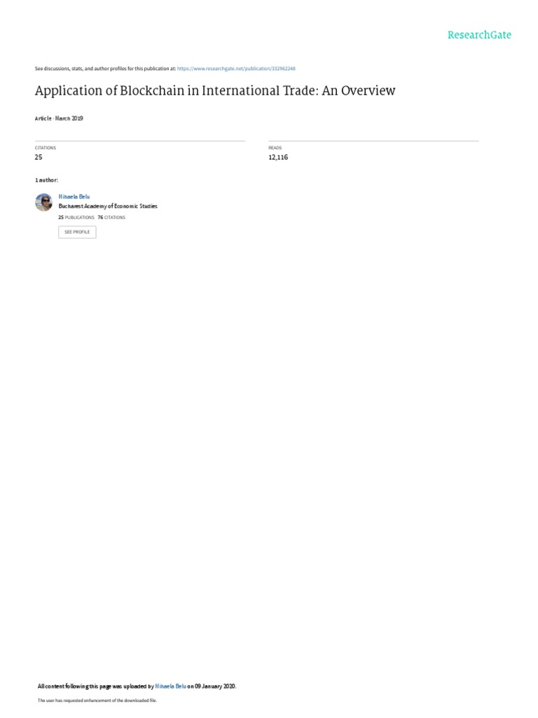 Blockchain in International Trade | PDF | Bill Of Lading | Letter Of Credit