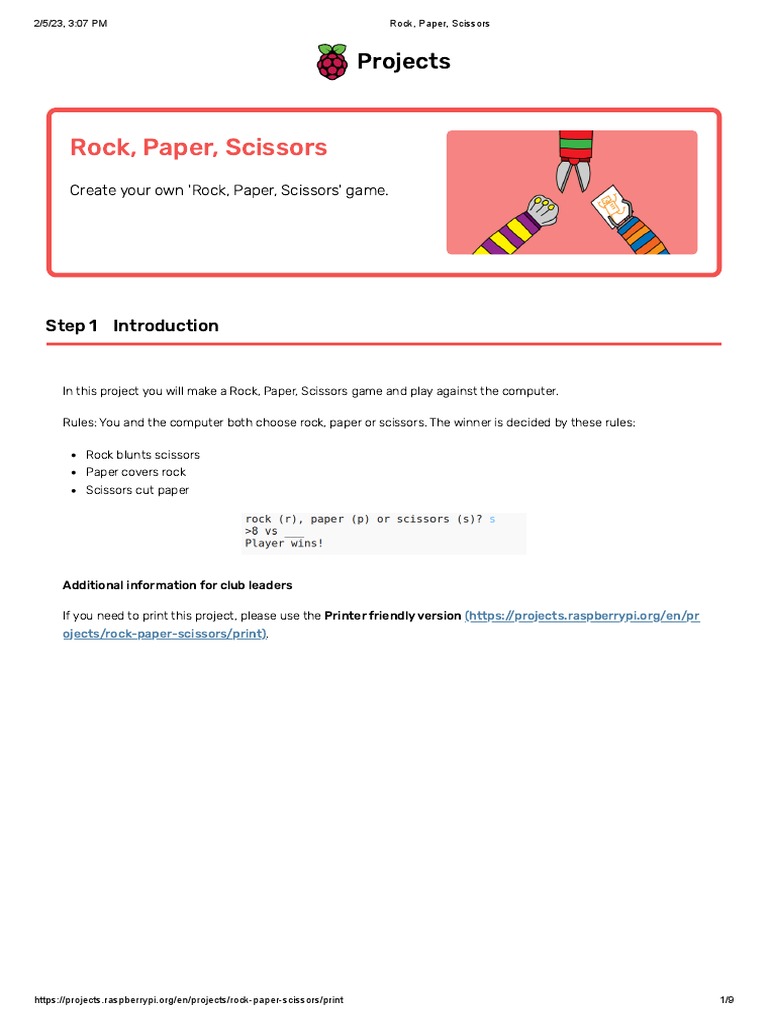 Rock, Paper, Scissors | Download Free PDF | Online And Offline ...
