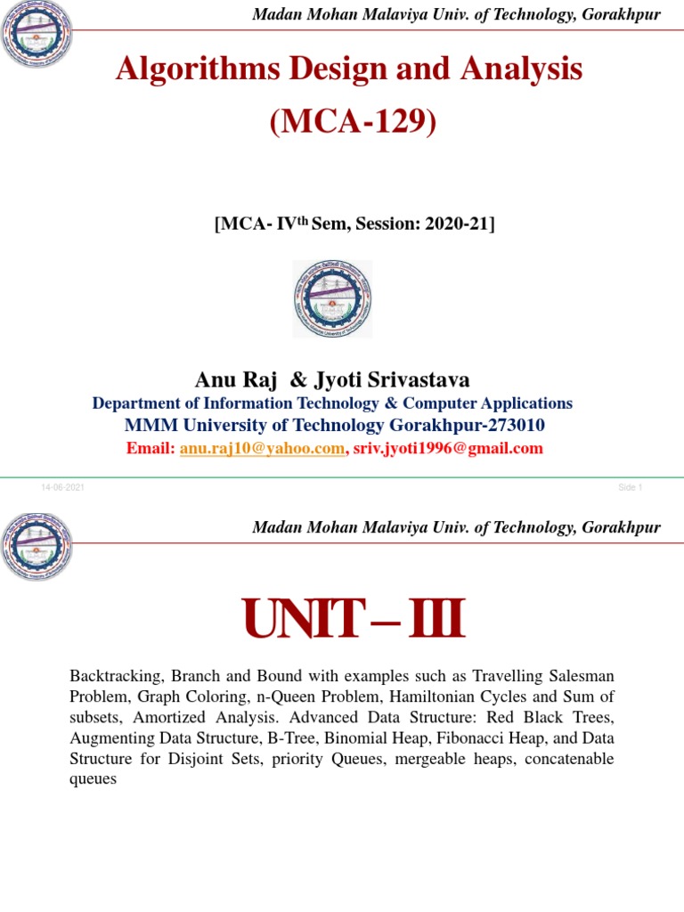 Algorithms Design & Analysis - Unit-3 | PDF | Applied Mathematics | Computer Data