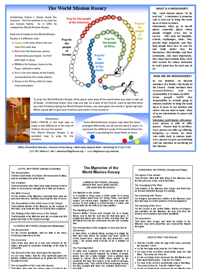 The World Mission Rosary 2 Pg Brochure | PDF | Rosary | Jesus
